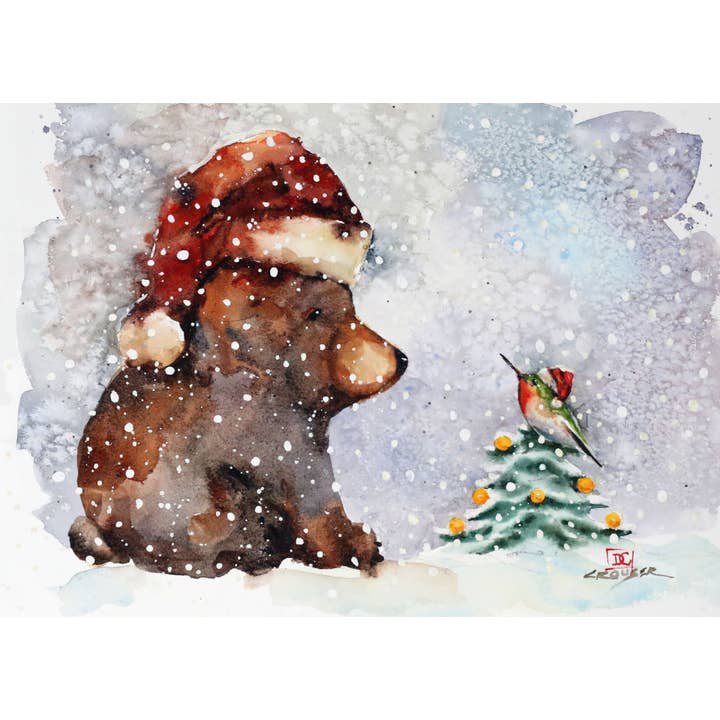 5 x 7" Greeting Card 'FESTIVE FRIENDS' – Lone Crow Bungalow, Bend